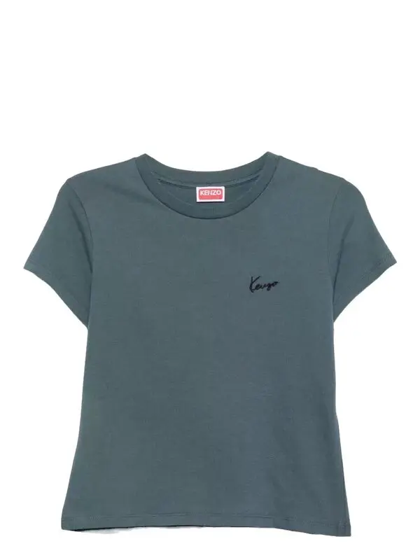 Kenzo Logo Embroidered T-shirt - Blue