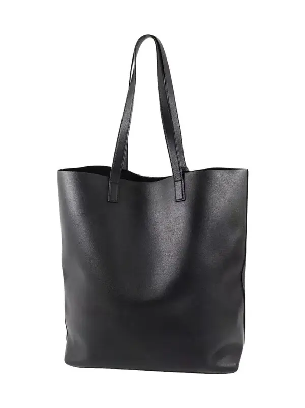 Saint Laurent Logo-detail Leather Tote Bag - Black