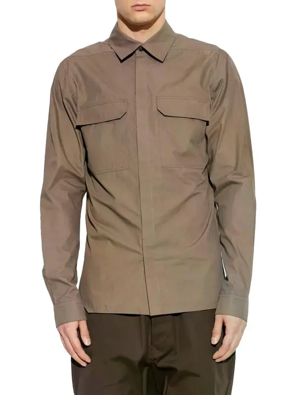 Rick Owens Flap-pocket Long-sleeve Shirt - Brown