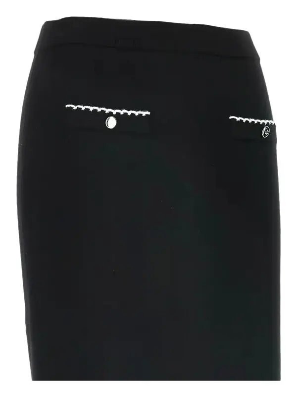 Tory Burch Button-detail Pencil Midi Skirt - Black