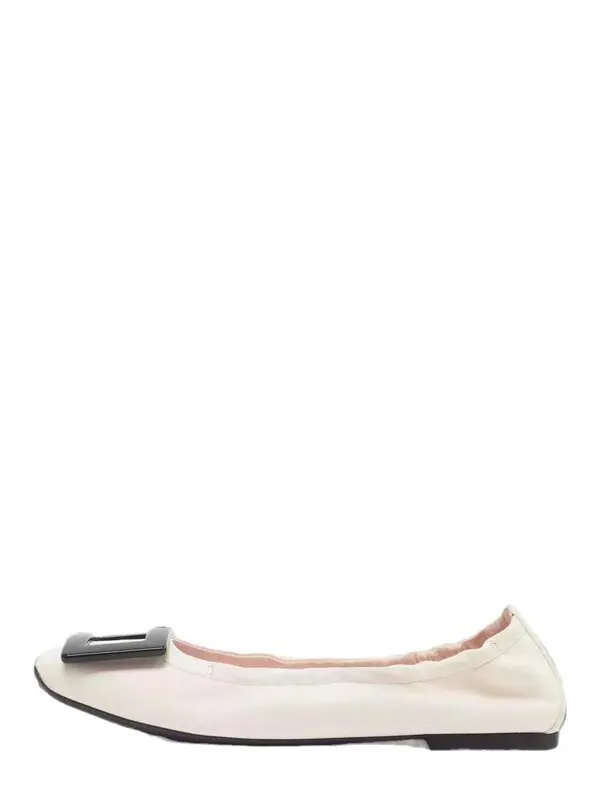 ROGER VIVIER Pockette Leather Ballet Flats - Neutrals