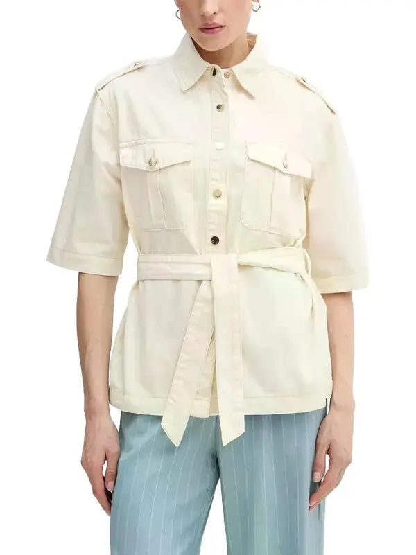 GAUDI Belted Cotton Shirt - Neutrals
