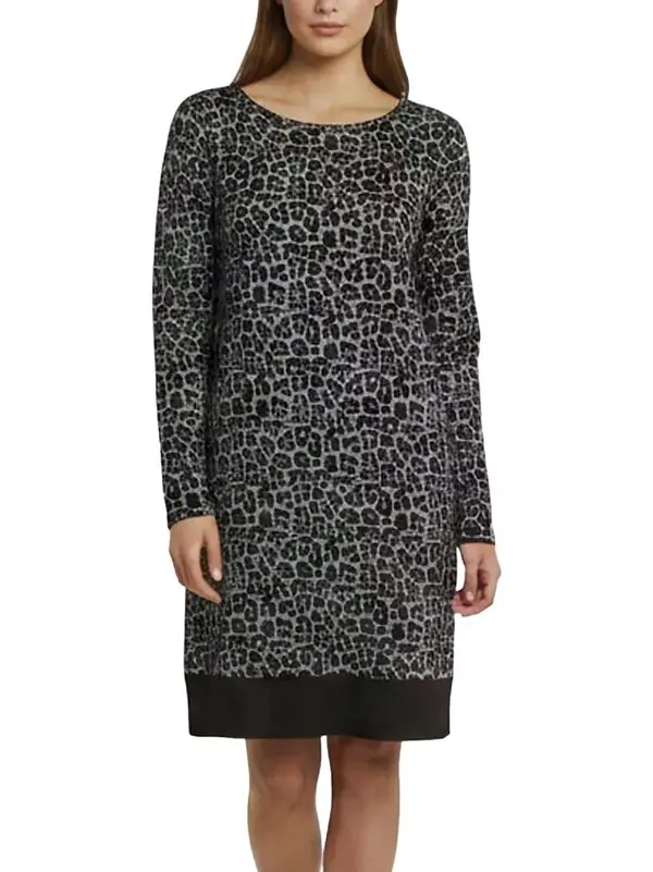 Michael Kors Long Sleeve Printed Dress - Black