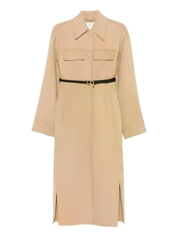 Sportmax Belted Wool Coat - Neutrals