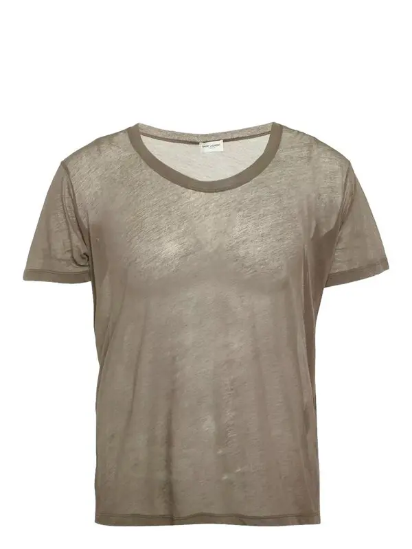 Saint Laurent Sheer Jersey T-shirt - Grey