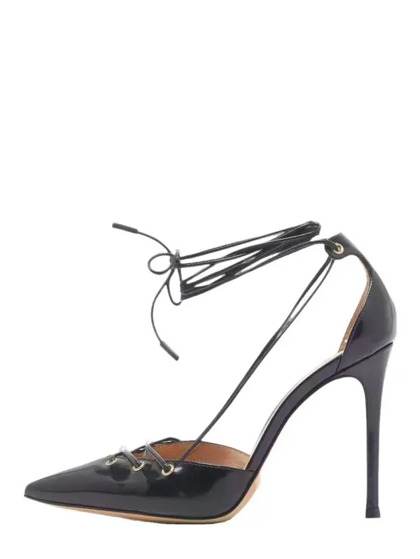 GIANVITO ROSSI Lace-up Pointed-toe Pumps - Black