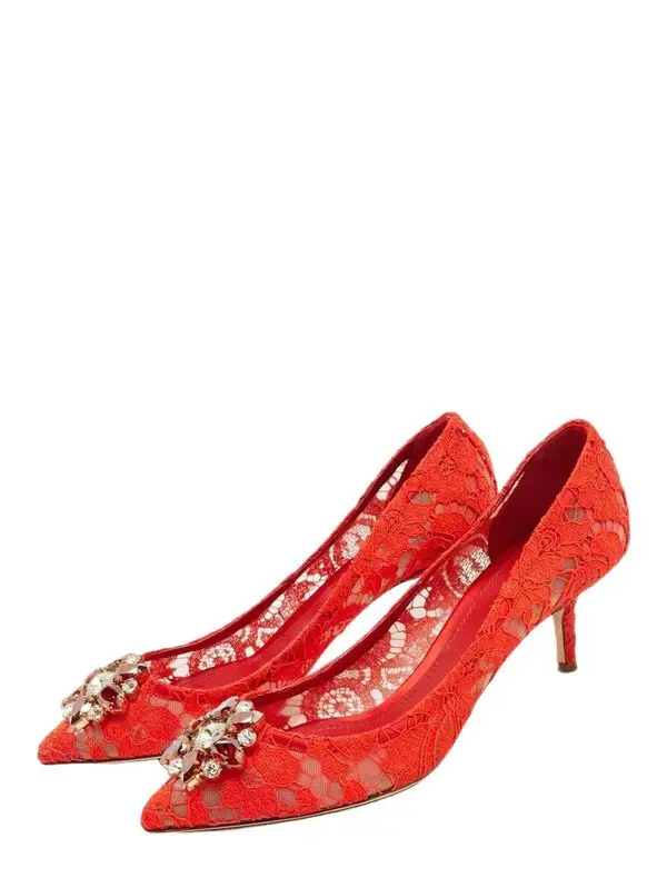 Dolce & Gabbana Bellucci Lace Pumps - Red