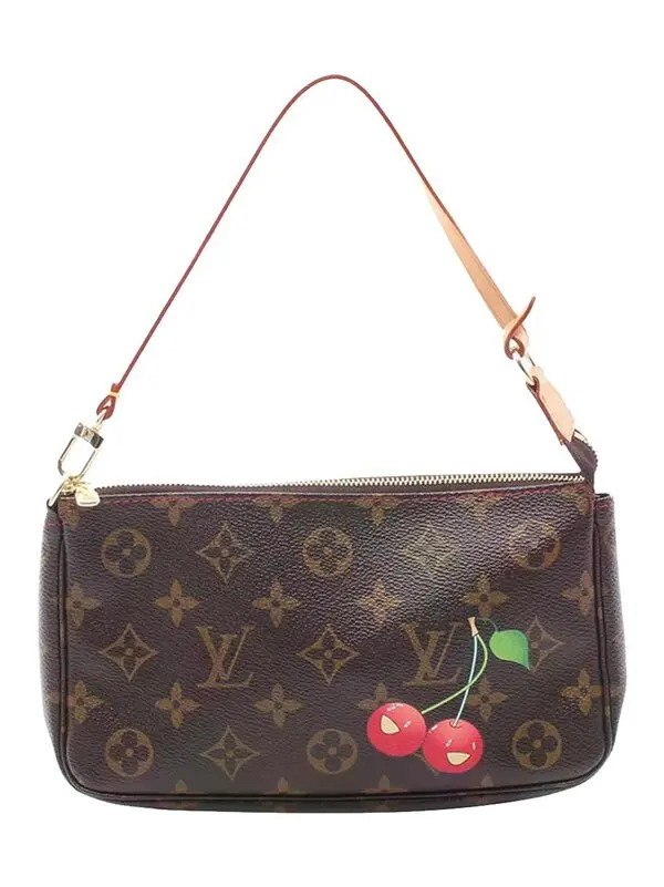 LOUIS VUITTON Monogram Cherry Pochette Accessoires Shoulder Bag - Brown