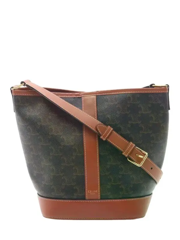 Celine Triomphe Coated Canvas Bucket Bag - Brown