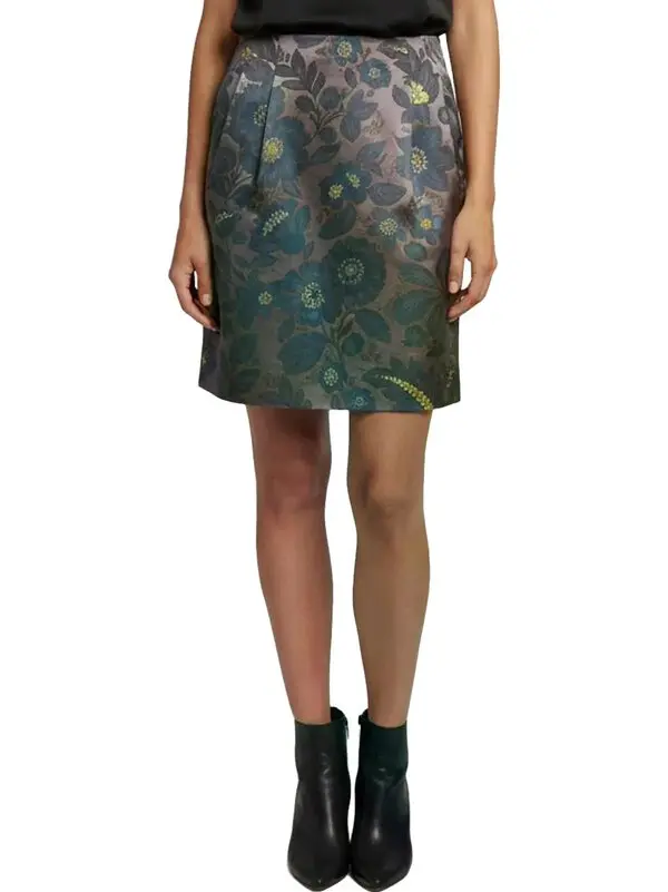 Etro Floral-jacquard Mini Skirt - Grey