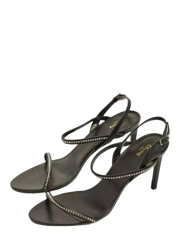 Celine Embellished Slingback Stiletto Sandals - Black