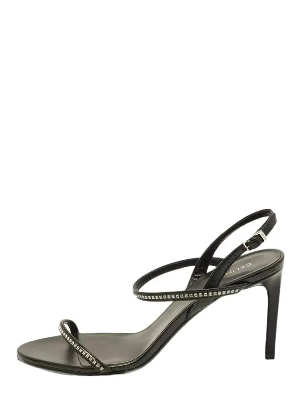 Celine Embellished Slingback Stiletto Sandals - Black