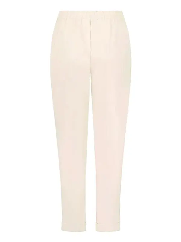 BETTY BARCLAY Pleated Turn-up Trousers - Neutrals