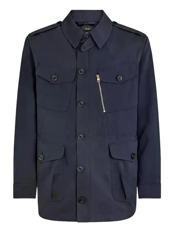 TOM FORD Epaulette Detail Multi-pocket Jacket - Blue