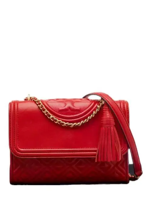 Tory Burch Fleming Quilted Crossbody Bag - Red