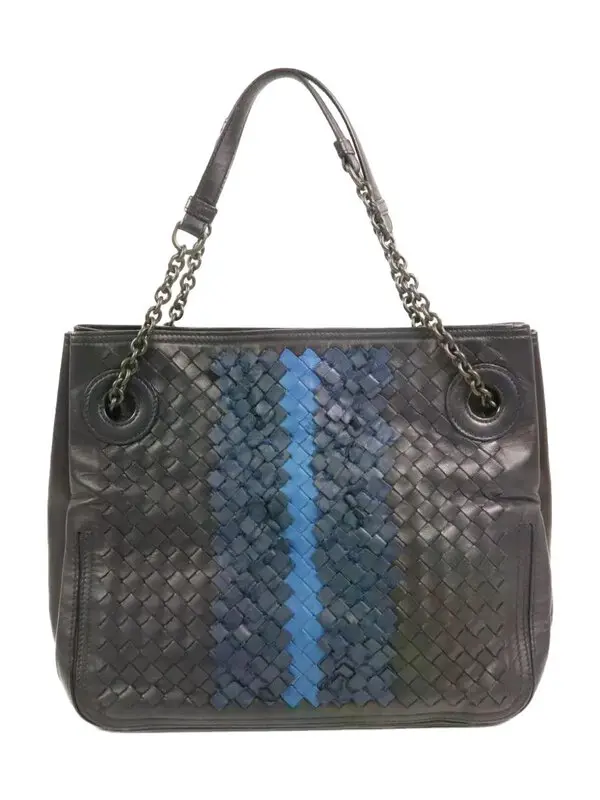 Bottega Veneta Intrecciato Leather Shoulder Bag - Black