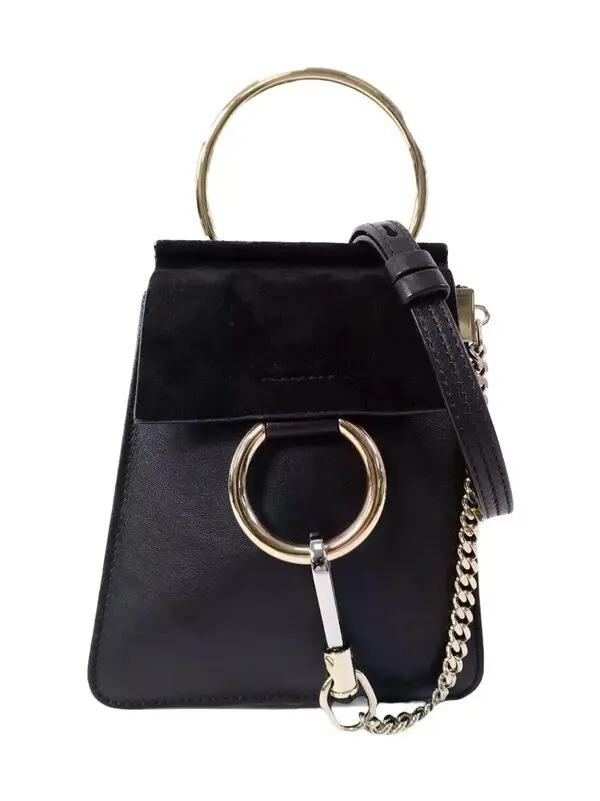 Chloé Faye Ring Detail Shoulder Bag - Black