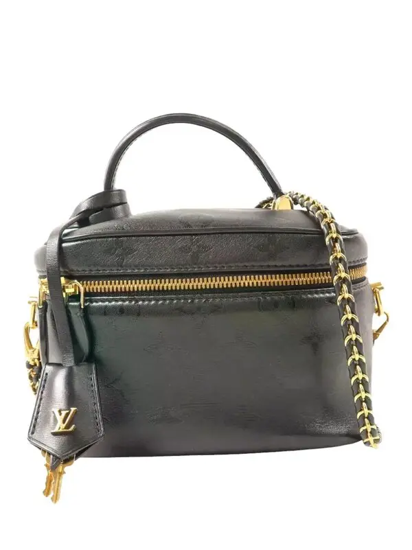 LOUIS VUITTON Vanity Case Two-way Leather Tote Bag - Black