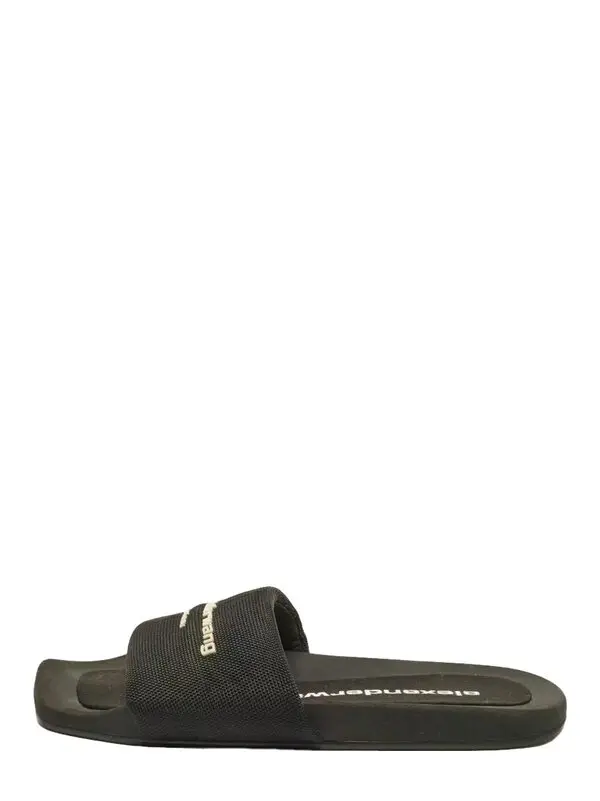 Alexander Wang Logo Embossed Slides - Black