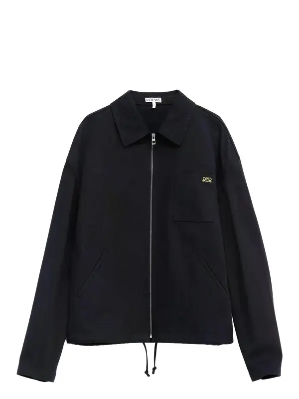 Loewe Zip-up Jacket With Embroidered Anagram Logo - Blue