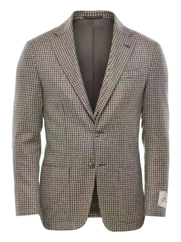Corneliani Houndstooth-pattern Single-breasted Blazer - Neutrals