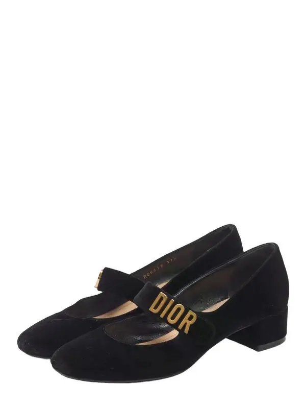 Dior Baby-d Velvet Heeled Mary Jane Pumps - Black