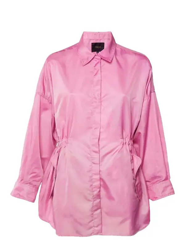 Maje Oversized Windbreaker Shirt - Pink
