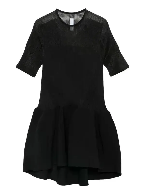 CFCL Pottery Lucent Ribbed Peplum Top - Black