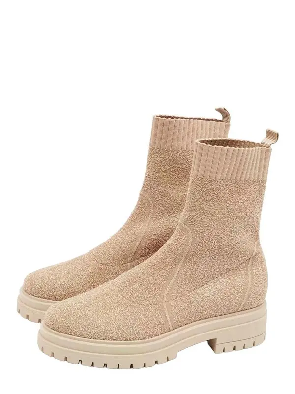 GIANVITO ROSSI Torrance Bouclé Ankle Boots - Neutrals