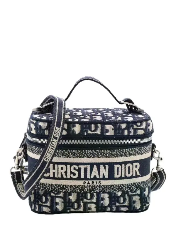 Dior Diortravel Convertible Vanity Case Oblique Canvas Pouch - Blue