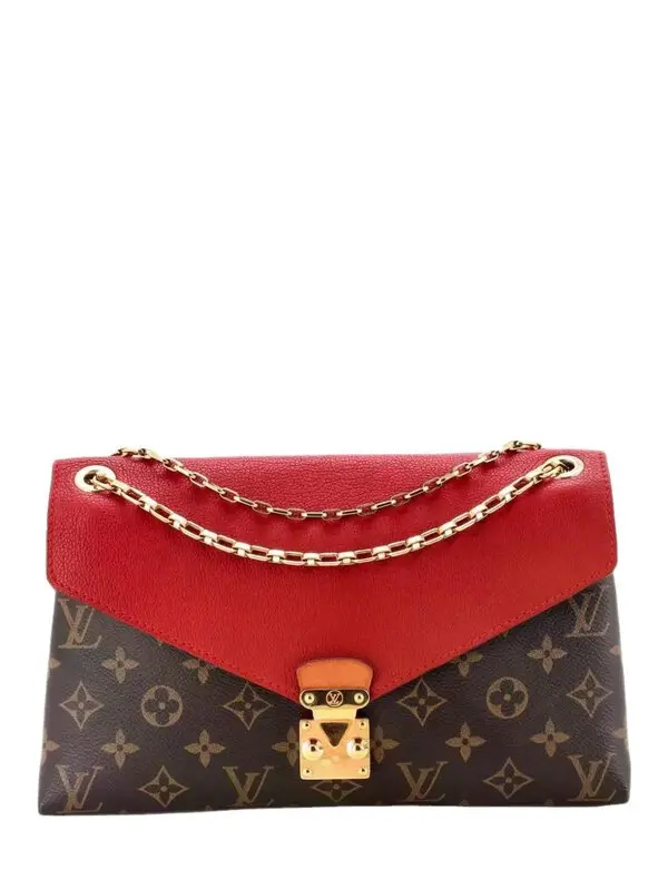 LOUIS VUITTON Pallas Chain Monogram Canvas And Calfskin Shoulder Bag - Brown