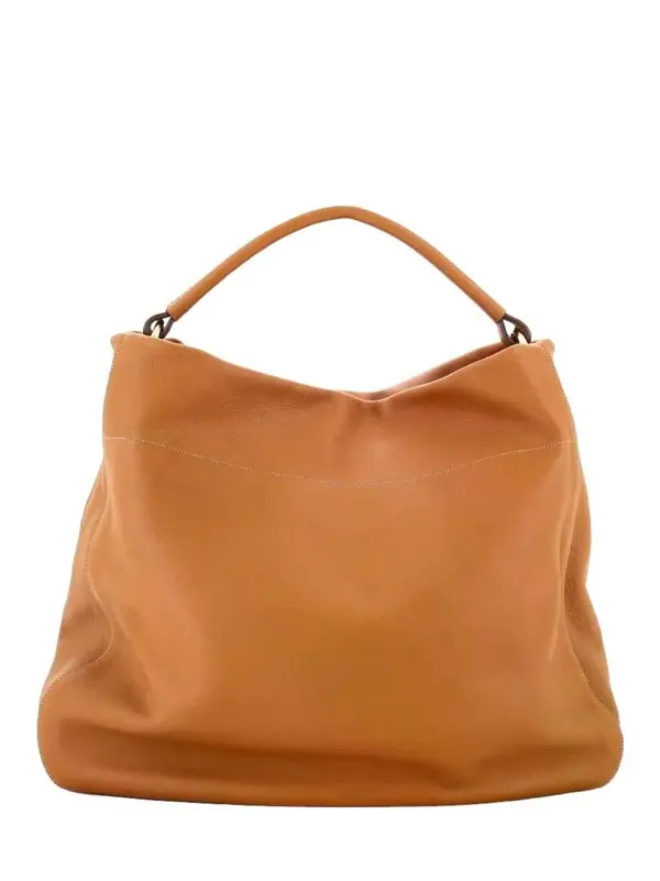 Prada Rolle Soft Grain Leather Large Hobo Bag - Brown