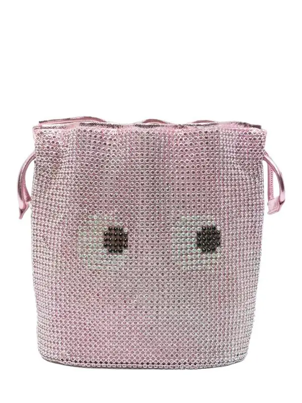 ANYA HINDMARCH Crystal-embellished Drawstring Clutch Bag - Pink