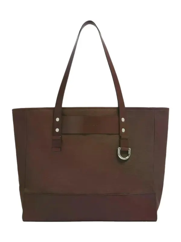 Marni Leather Trimmed Canvas Tote Bag - Brown