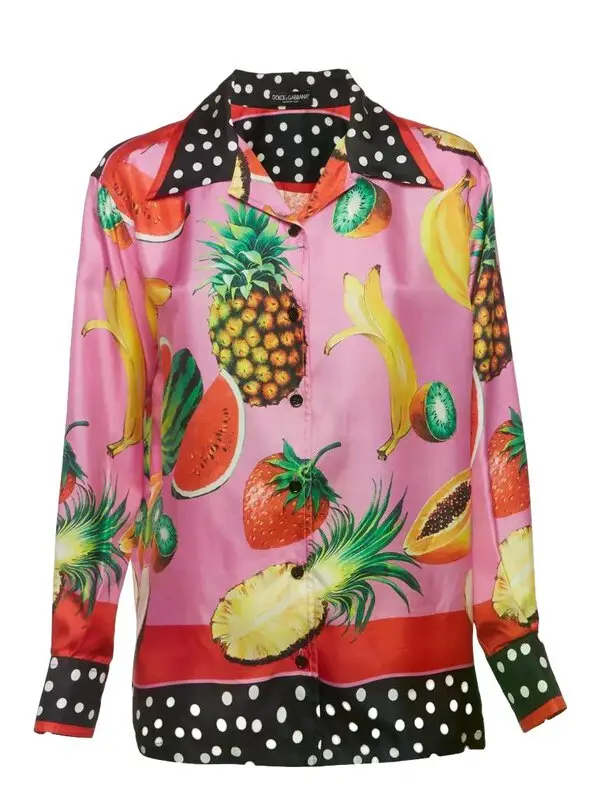 Dolce & Gabbana Silk Printed Shirt - Pink