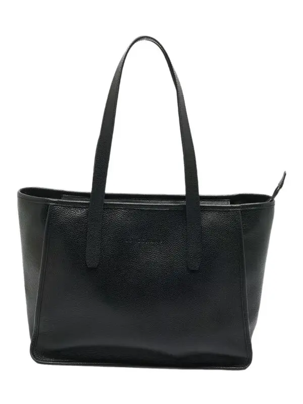 Longchamp Le Foulonné Leather Tote Bag - Black