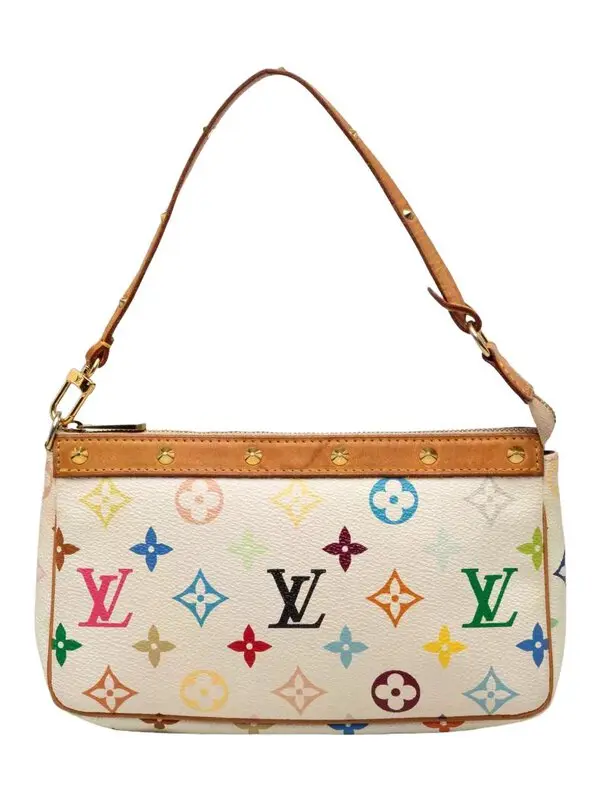 LOUIS VUITTON Monogram Multicolore Pochette Accessoires Shoulder Bag - White