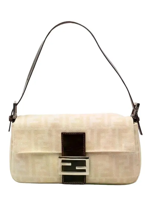 Fendi 20th Century Zucca Canvas Baguette Shoulder Bag - Neutrals