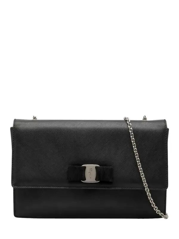 FERRAGAMO Vara Bow Chain Crossbody Bag - Black