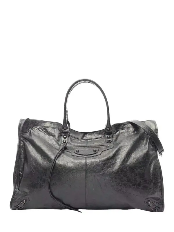 Balenciaga Lambskin Leather Travel Bag - Black