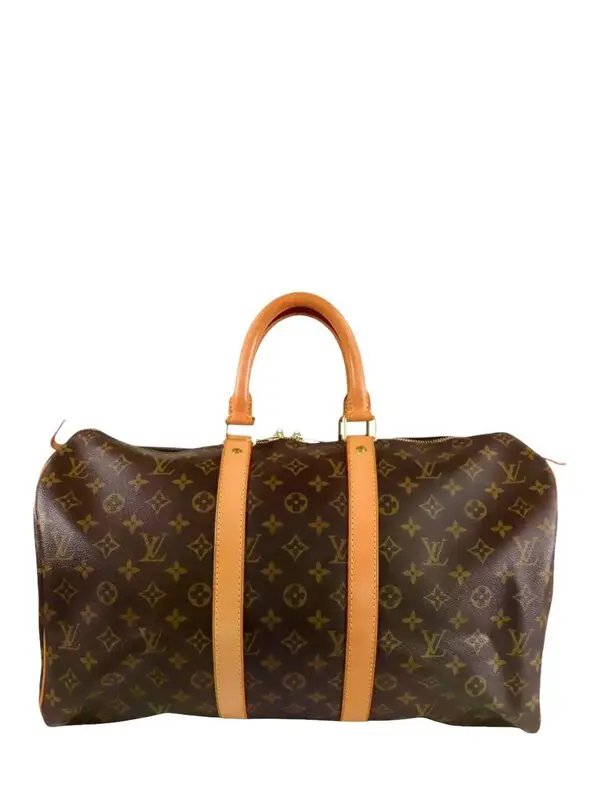 LOUIS VUITTON Monogram Keepall 45 Travel Bag - Brown