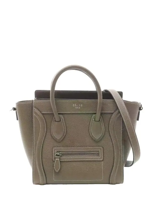 Celine Leather Luggage Tote Satchel - Neutrals