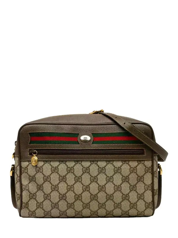 Gucci Gg Supreme Interlocking G Web Crossbody Bag - Neutrals