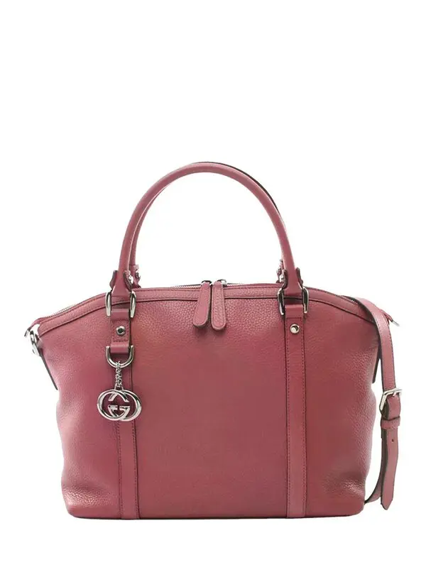 Gucci Gg Charm Dome Satchel - Red