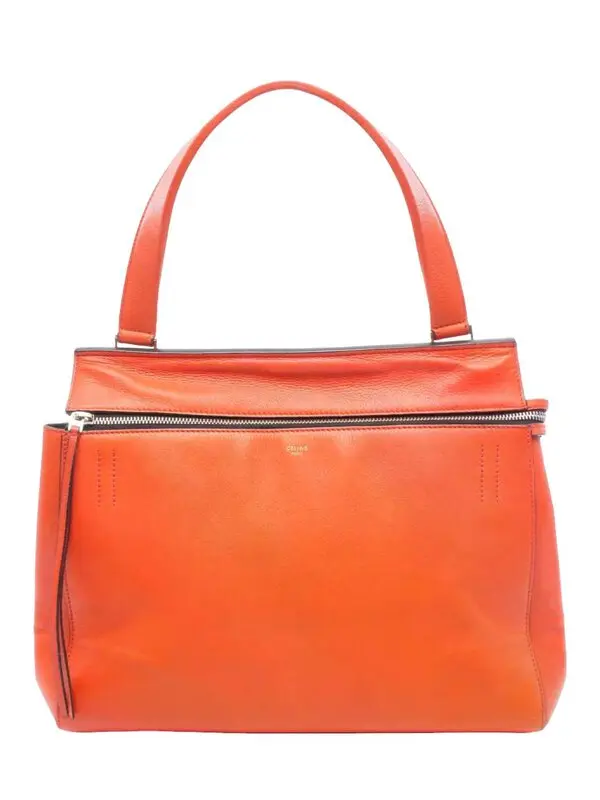 Celine Medium Leather Edge Handbag - Orange
