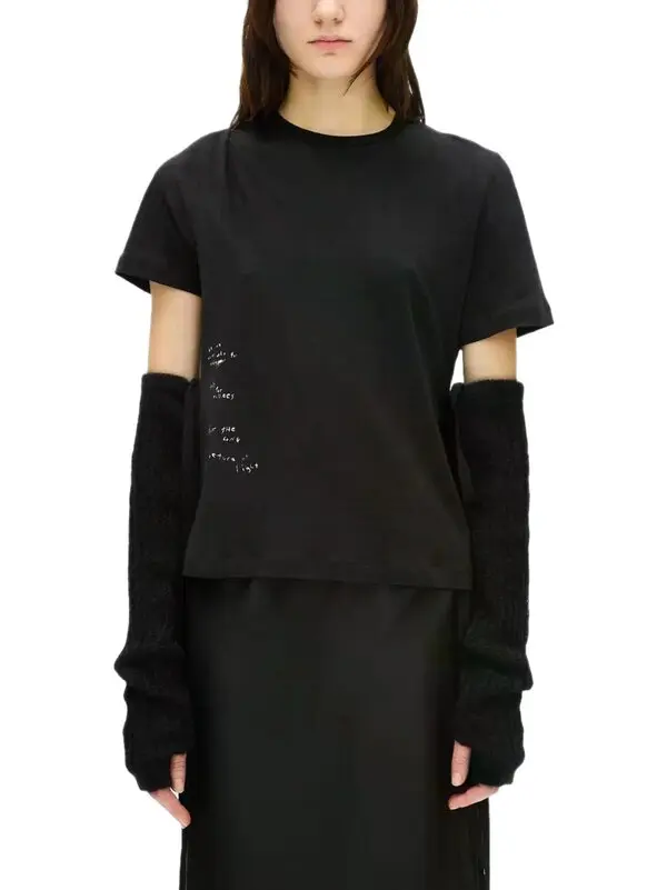 ANN DEMEULEMEESTER Rib-knit Gauntlets - Black