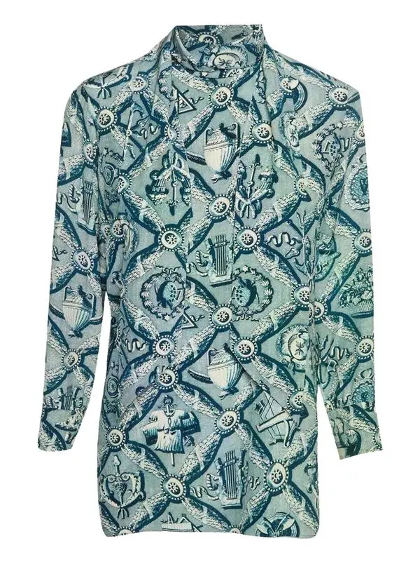 Gucci Kaleidoscope Print Neck-tie Blouse - Blue