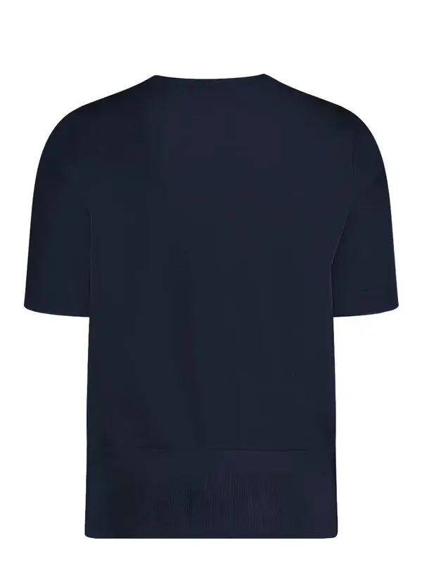 BETTY BARCLAY Fine Knit Crew Neck Short Sleeve Sweater - Blue