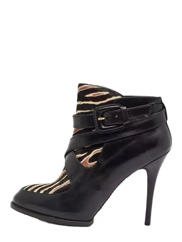 TOD'S Zebra-print Ankle Boots - Black