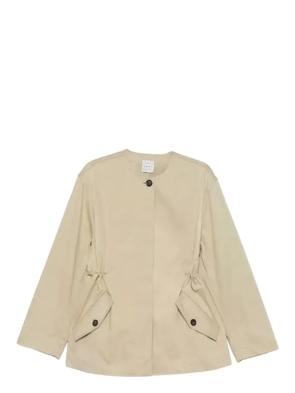 TOTEME Elasticated-waist Cotton-twill Jacket - Neutrals